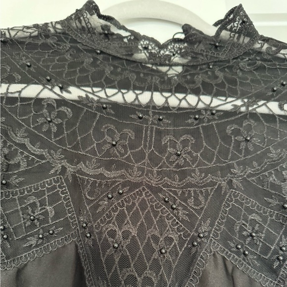 Retrofete | Tops | Retrofete Silk Lace Embroidered Bodysuit | Poshmark